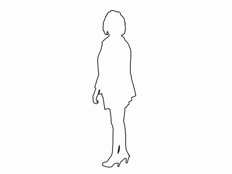Full length people silhouette outlines